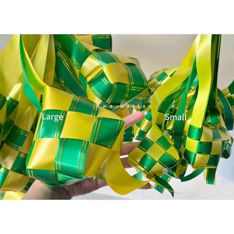 Ketupat ribbon warna Ketupat reben hiasan hamper gantung decor fake ...