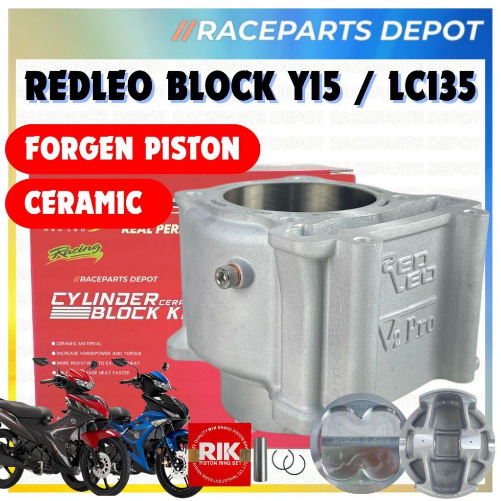 RED LEO Block Lc135 / Y15zr ( 62MM / 63MM / 65MM / 68MM / 70MM / 72MM ...
