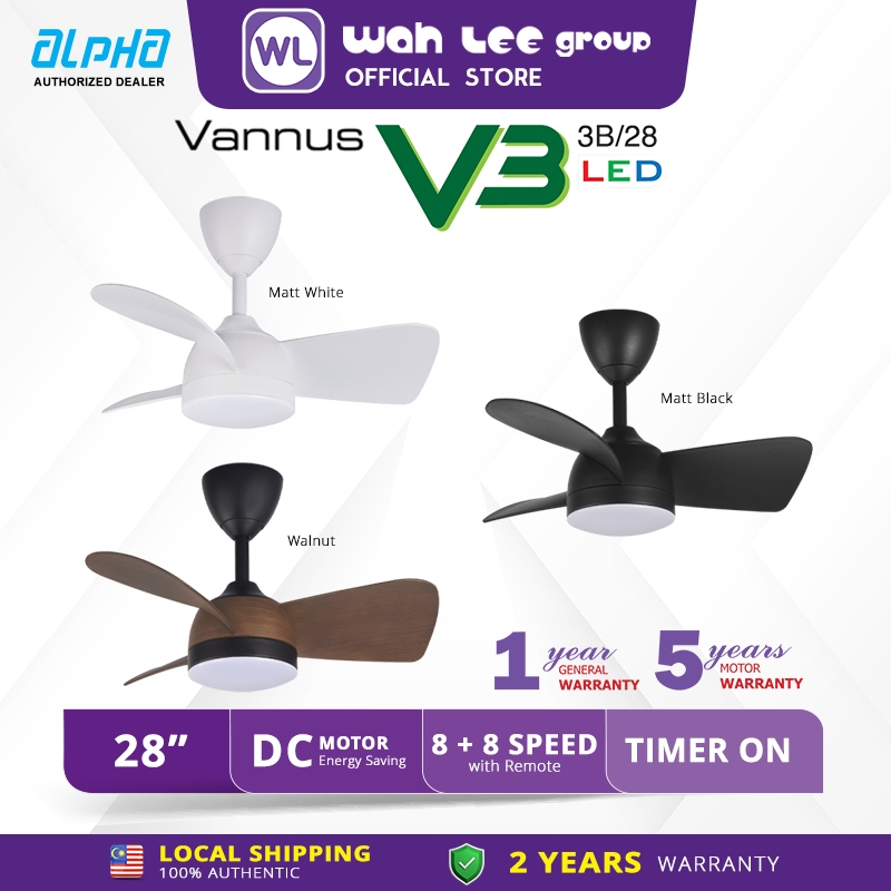 ALPHA Vannus V3 3B DC Motor Ceiling Fan with 3 Blades 8 Speed Remote ...