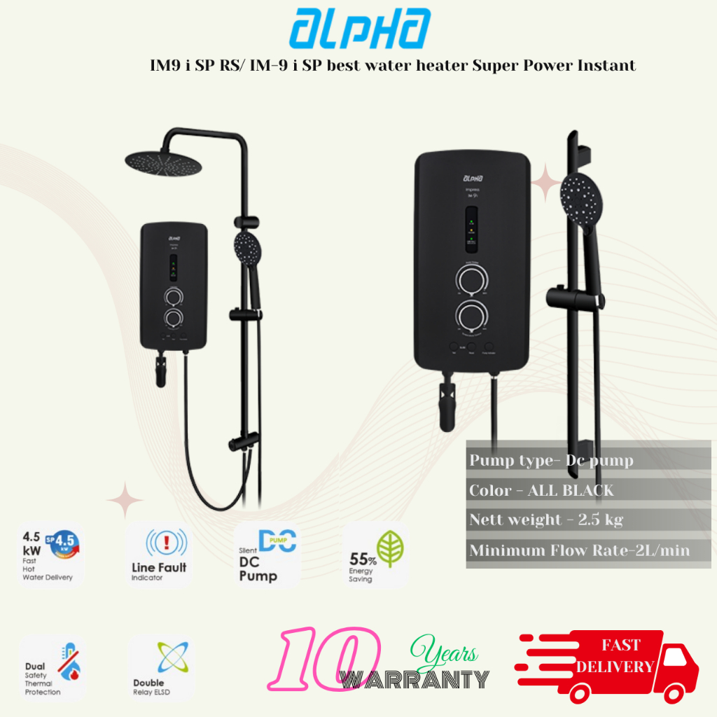 ALPHA - IM9 i Super Power Instant Water Heater (DC Pump) 2025 BEST HEATER | Shopee Malaysia