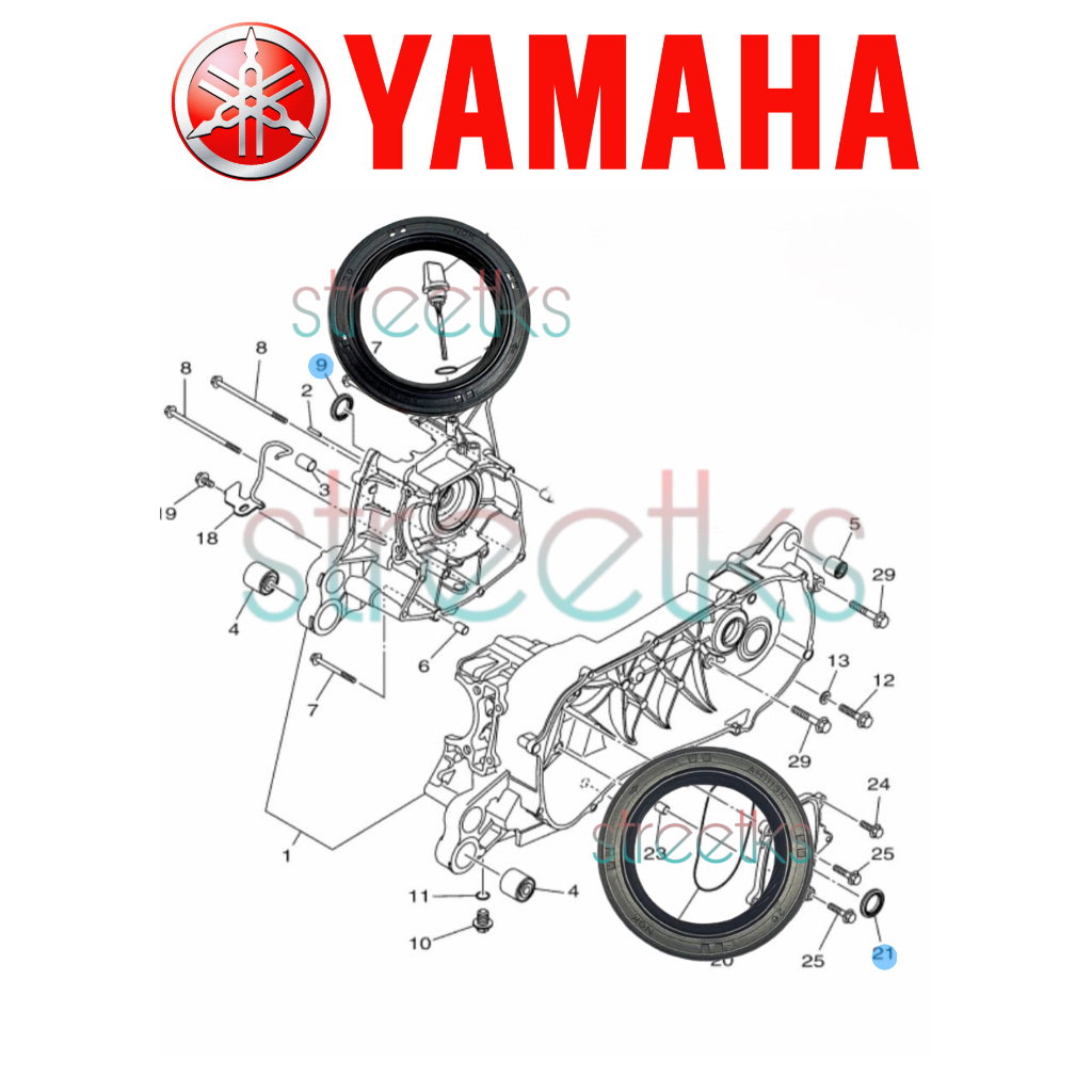 NVX V1 / NVX V2 / NMAX V1 / NMAX V2 CVT / CRANKCASE OIL SEAL 93102 ...