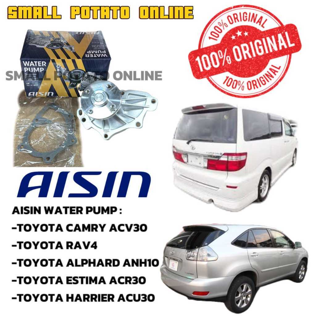 [100% GENUINE]AISIN WATER PUMP TOYOTA CAMRY ACV30, RAV4, ESTIMA ACR30 ...