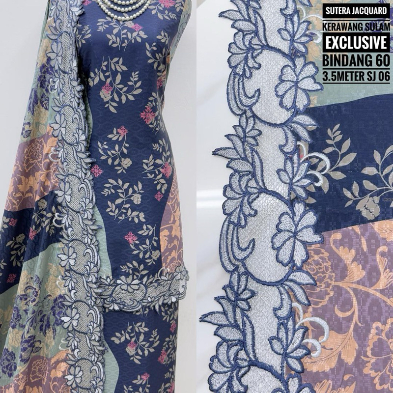 Kain Sutera Jacquard Kerawang Sulam Bidang "60~3.5Meter. | Shopee Malaysia