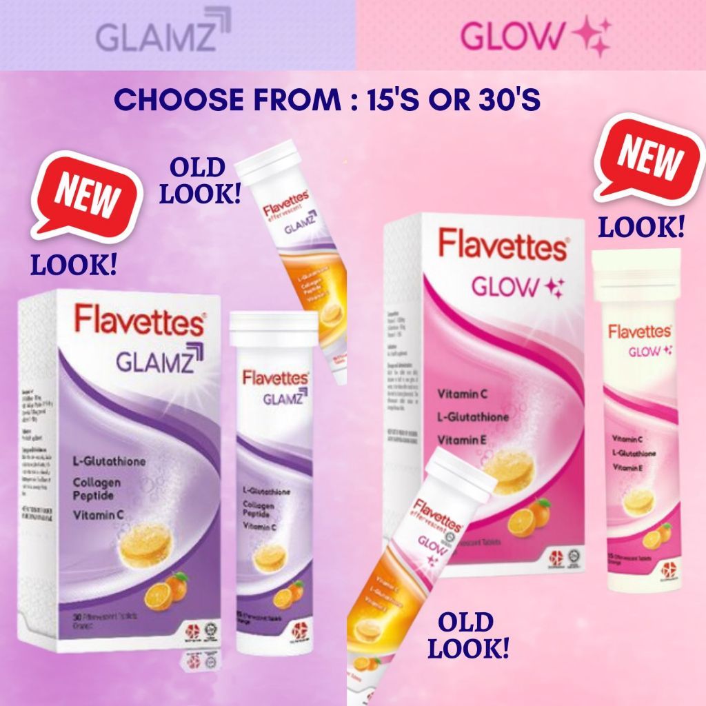 [NEW PACKAGING] FLAVETTES GLOW/GLAMZ EFFERVESCENT VIT C VIT E L ...