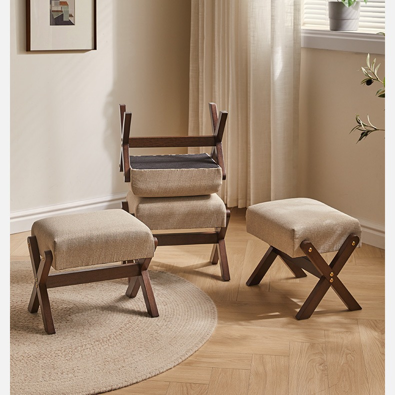 Solid Wood Small Stool for Home Entrance Shoe Changing Stool Soft ...