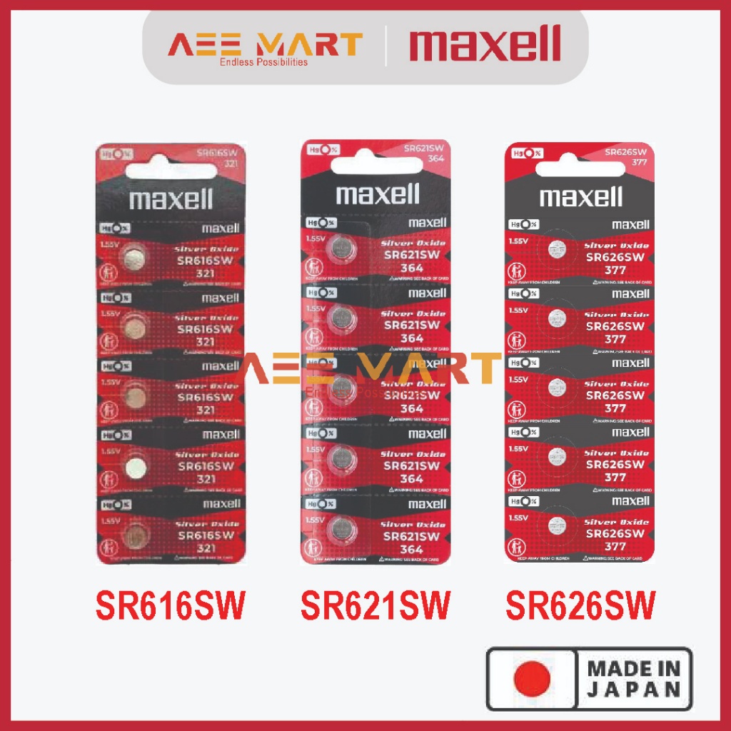 (Original) SR616SW / SR621SW / SR626SW Maxell 1.55V Watch Jam Micro ...