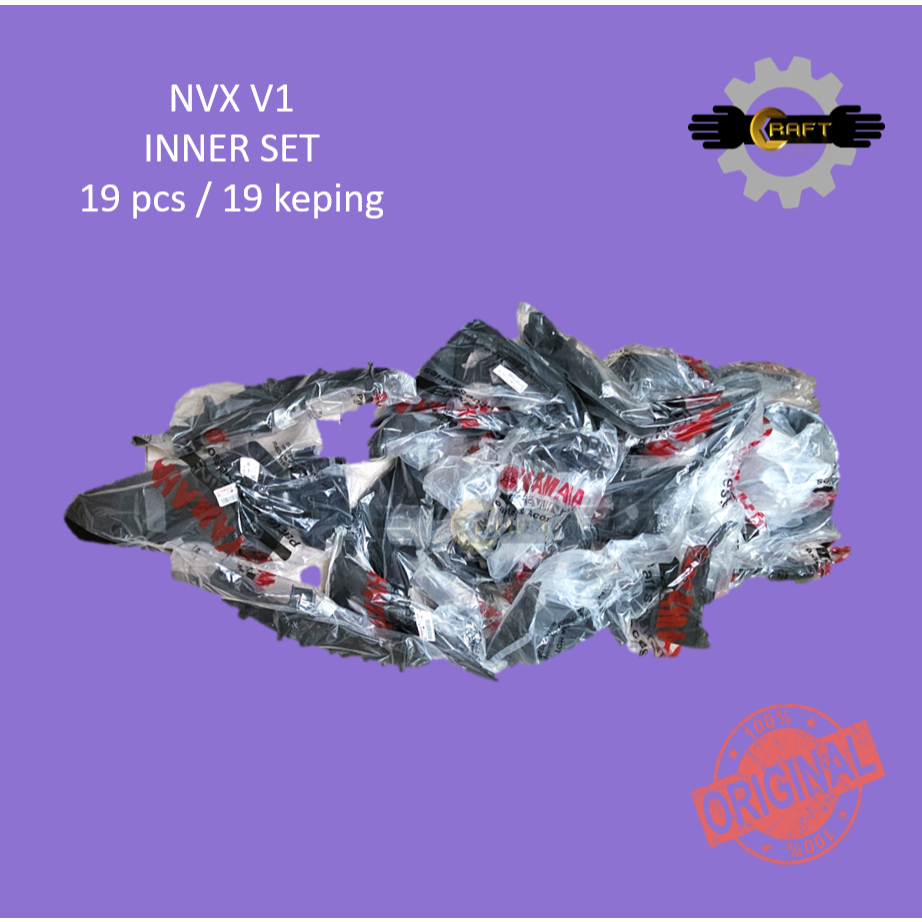 YAMAHA NVX V1 INNER HITAM INNER BLACK COVER (19 pieces set)100% ...