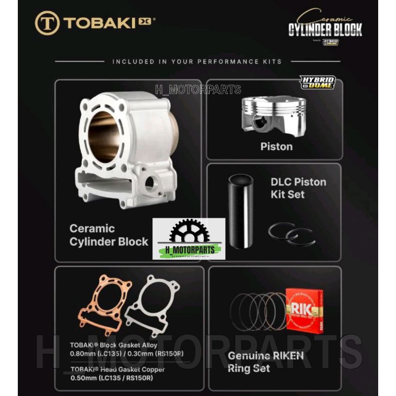 TOBAKI RACING CERAMIC BLOCK LC135 Y15ZR 57MM 62MM 63MM 65MM 66MM 68MM 70MM 72MM 73MM TAIKOM LEO ...