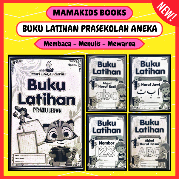 [MAMAKIDS] Buku Membaca, Menulis, Mewarna Pratulisan, Jawi, Huruf Besar ...