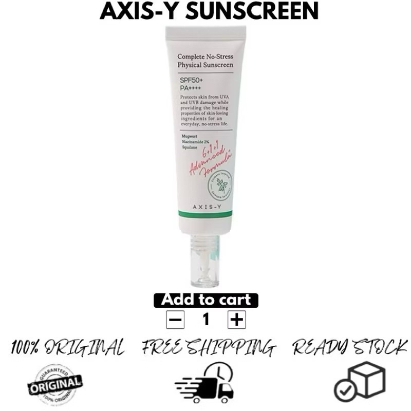 AXIS-Y Complete No Stress Physical Sunscreen SPF 50+ PA++++ 50ml (Ver3 ...