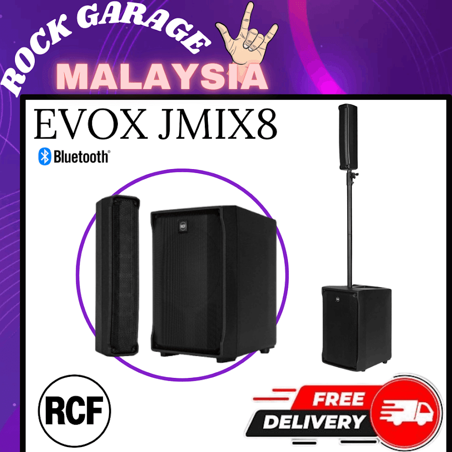 RCF EVOX JMIX8 Active 12" 2-Way 1400W Portable Line Array PA System ...