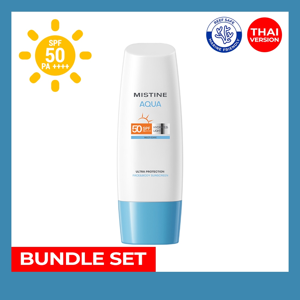 Mistine Aqua Base Ultra Protection Hydrating Face&Body Sunscreen SPF50 ...