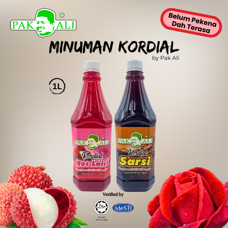 HQ Pak Ali | Minuman Kordial Sarsi & Ros Laici 1Liter | Shopee Malaysia