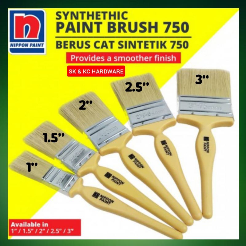 Nippon Paint ( Set ) Halal Nylon Synthetic Filament Paint Brush Berus /Cat Brush Paint Berus Cat ...