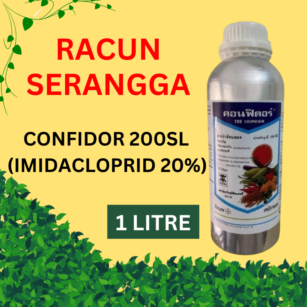 Confidor 200SL 1 Litre Racun Serangga Systemic Imidacloprid 20% Kebun ...