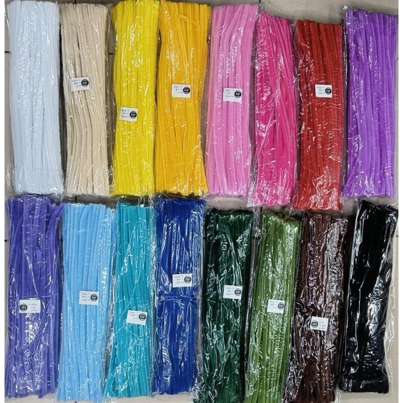 6mm tinsel / Flower Wire/ Kawat Bulu | Chenille Stem Pipe Cleaners 100 ...