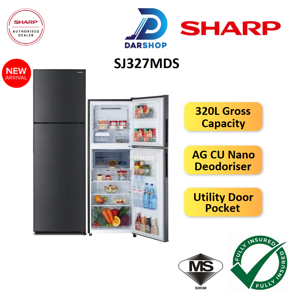 2025 Sharp Refrigerator 2 Door Fridge 280L / 320L Gross Peti Sejuk Peti ...