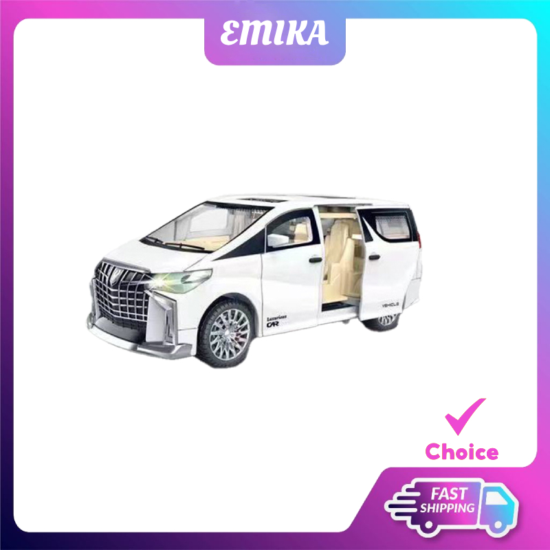 Emika Choice White Toyota Alphard Models Sound and Light Car Toy ...