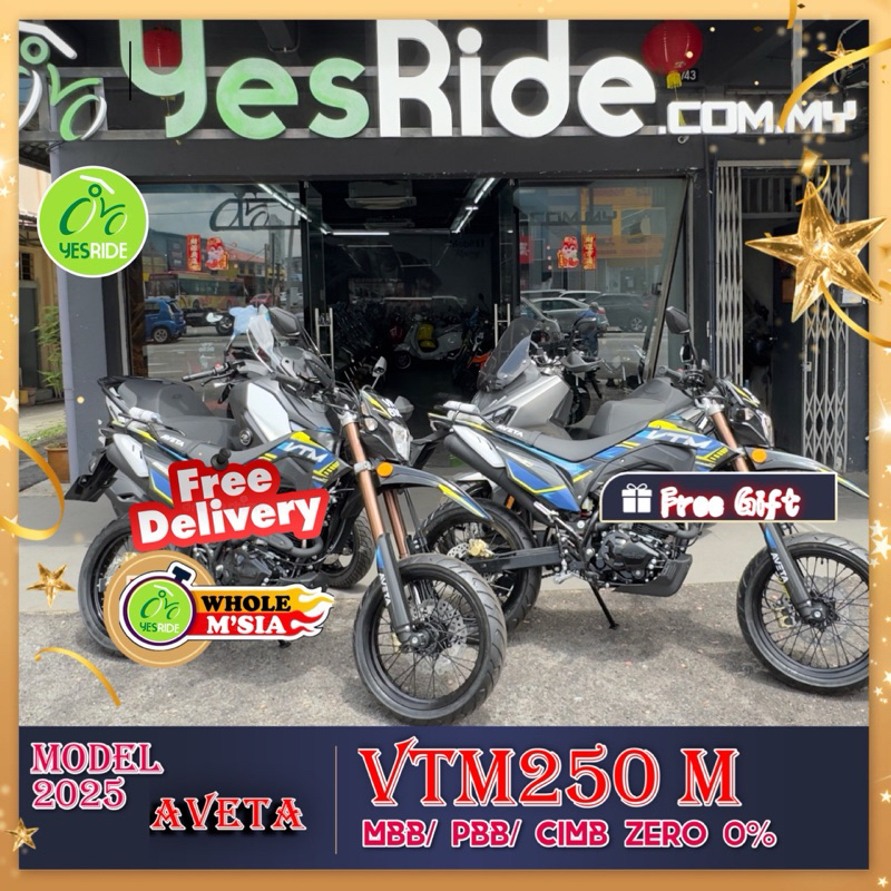 AVETA VTM 250 M NEW MODEL 2024 SCRAMBLER/DIRT BIKE | Shopee Malaysia