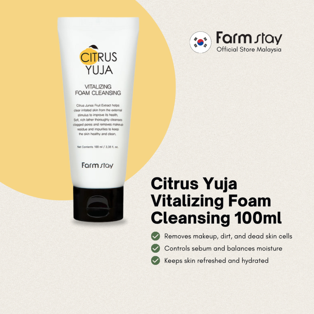 Farmstay Citrus Yuja Vitalizing Foam Cleansing 100ml | Shopee Malaysia