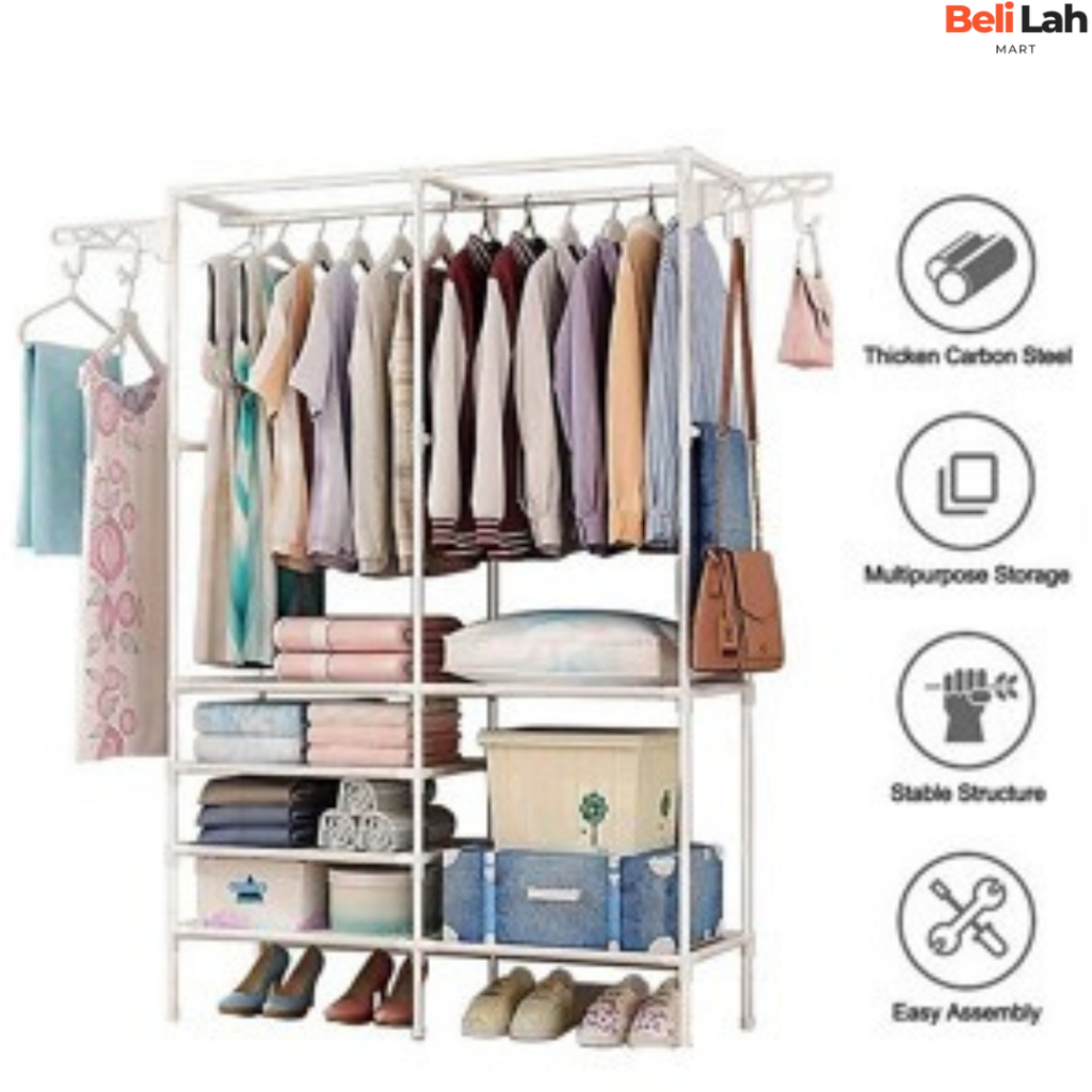 Simple Cloth Wardrobe Cabinet – Modern Clothes Storage Rack | Almari ...