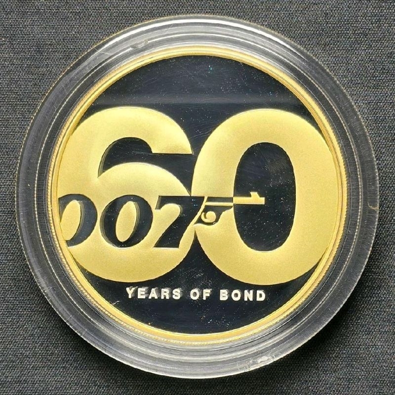 [Very Rare & Collectible] 60 Years of Bond 2022 2oz Silver Proof Gilded ...