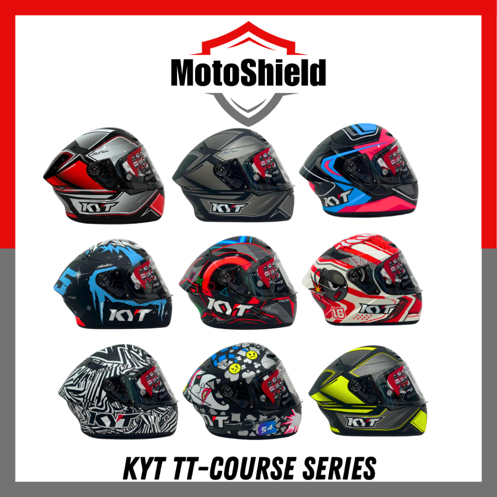 KYT TT Course Full Face Motorcycle Helmet With Clear Visor | Shopee ...