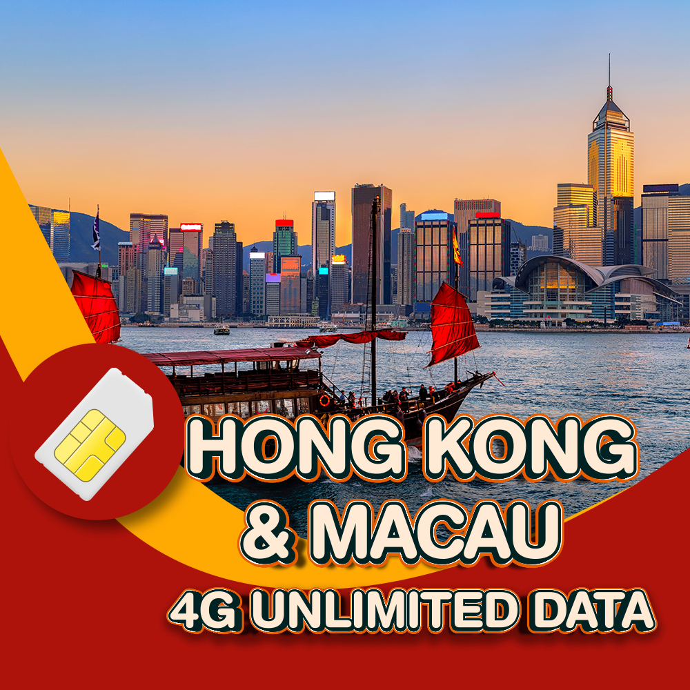 Hong Kong + Macau 2in1 Unlimited Data Sim Card 1-30 days 1-10 GB Travel ...