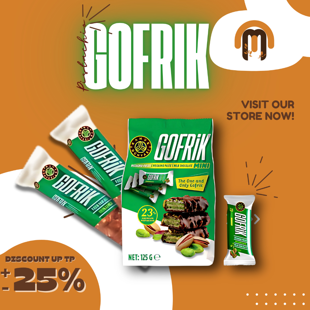 Gofrik Milk Chocolate Pistachio Bar – Crispy Wafer with Pistachio Cream ...
