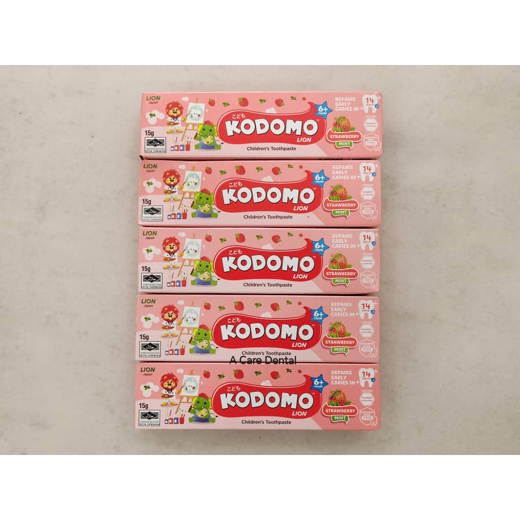 *FREE GIFT* KODOMO Lion Kids Toothpaste - 15g/80g/ - Strawberry/Grape/Orange/Apple - Exp Sept ...