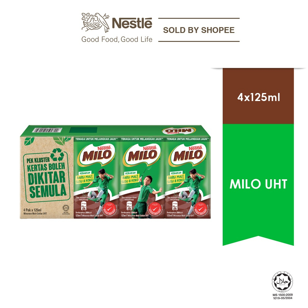 [East Malaysia] NESTLE MILO Activ-Go UHT 125ml x 4pcs (Halal) | Shopee ...
