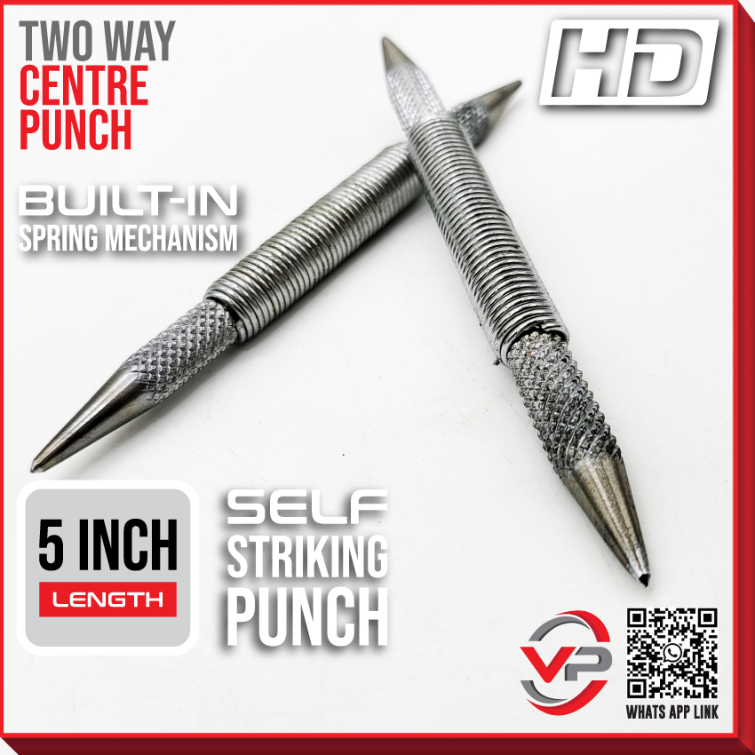 2 WAY CENTRE PUNCH SELF STRIKING PUNCH WITH SPRING ACTION FOR MARKING ...