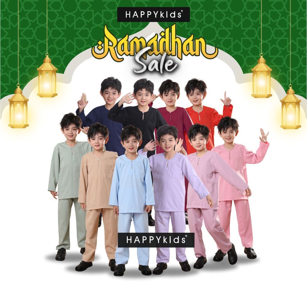 HAPPYkids Baju Raya 2026 Baju Melayu Jazman Teluk Belanga Muslim Attire ...