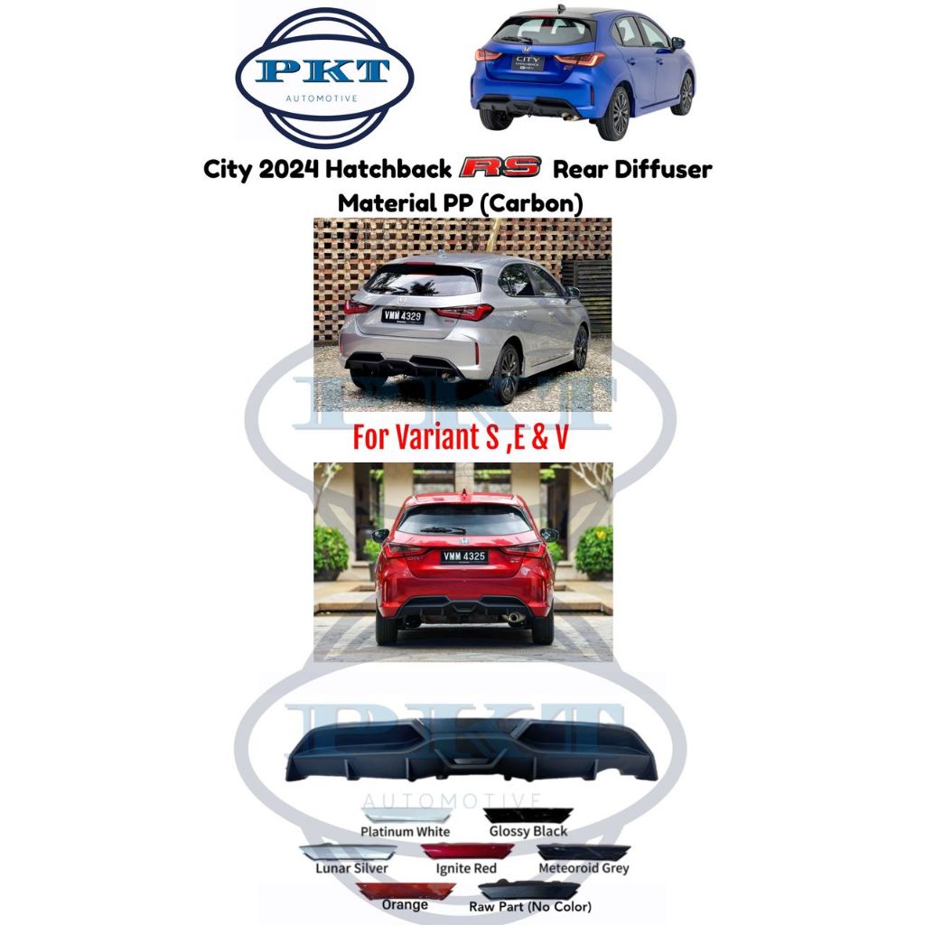 HONDA CITY 2024 HATCHBACK RS REAR DIFFUSER | Shopee Malaysia