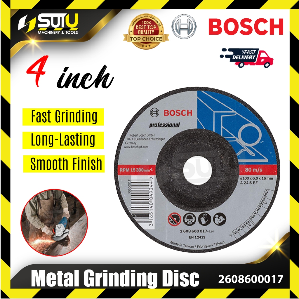 BOSCH 2608600017 4" Metal grinding Disc (100 x 6 x 16mm) | Shopee Malaysia