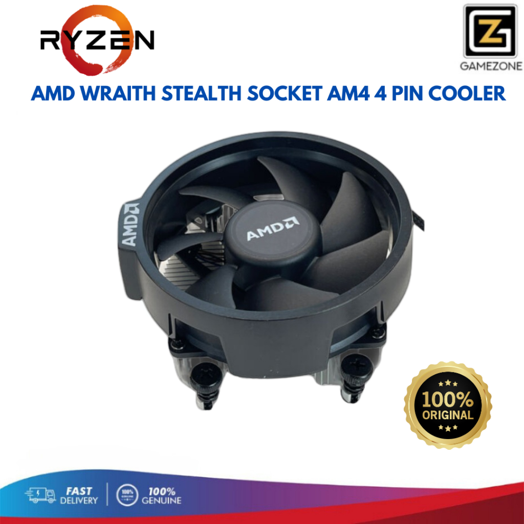 AMD WRAITH STEALTH | SOCKET AM4 4-PIN CONNECTOR CPU COOLER WITH ...