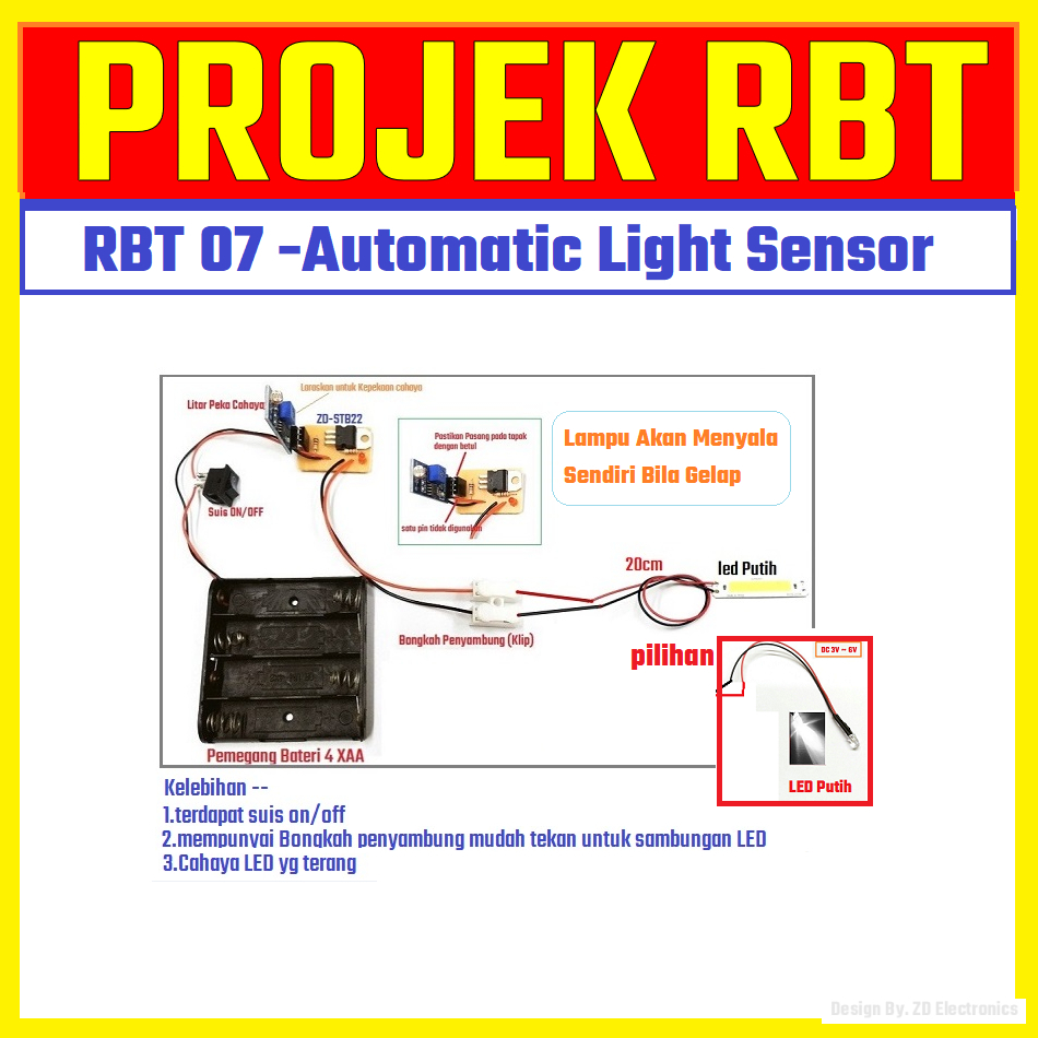 Projek RBT - 07 Automatic Light (lampu Menyala Automatik bila gelap ...