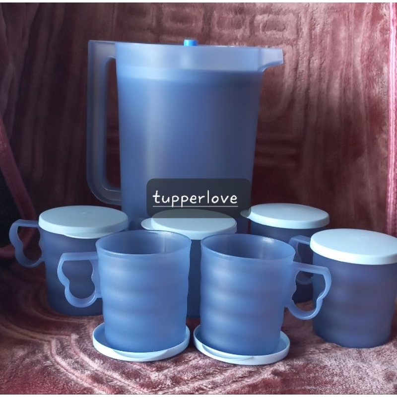 READY STOCK Tupperware Giant Pitcher(1)3.7L and Blossom Mug(6)350mls ...