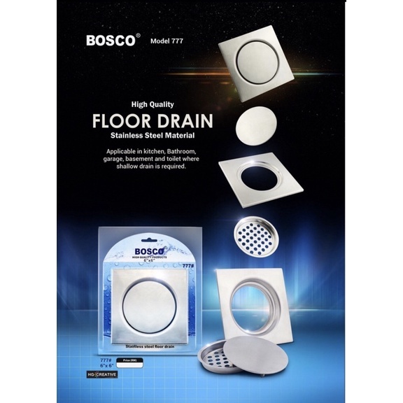 Bosco High Quality 6" X 6" Stainless Steel Floor Grating Floor Drain ...