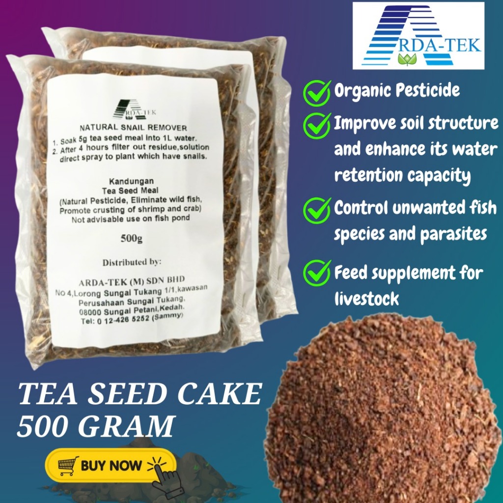 TEA SEED CAKE X 500GM / TEA SEED MEAL / SNAIL REMOVER / NATURAL ...