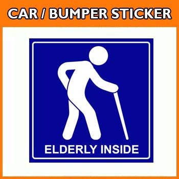 Elderly Inside Tongkat - Car Sticker / Bumper Sticker / Motor Sticker ...