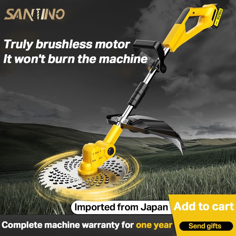 SANTINO Mesin Rumput Bateri Heavy Duty Cordless Lawn Mover Grass Cutter ...