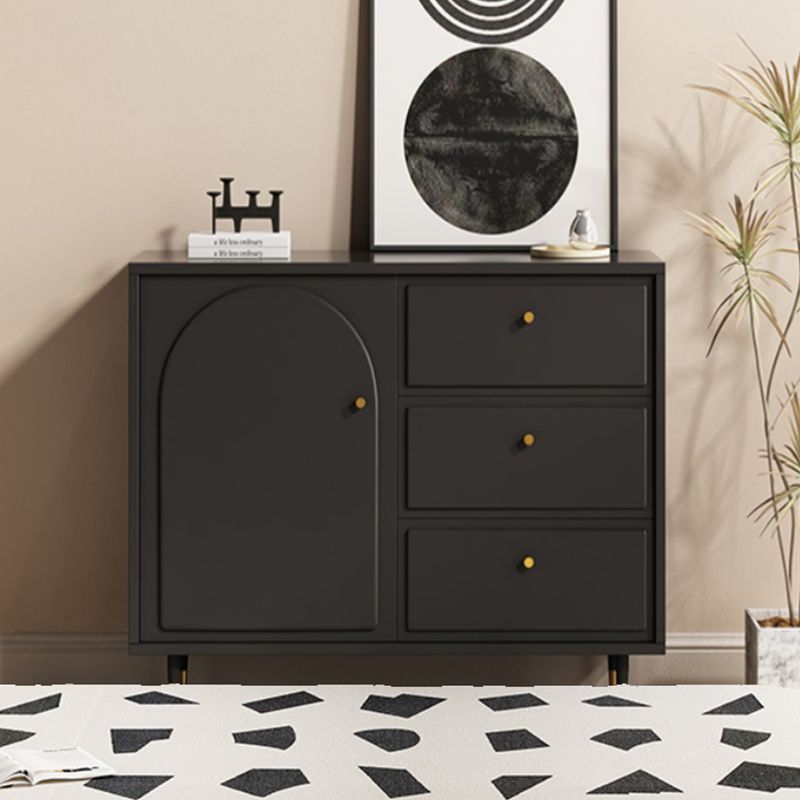 Solid wood bucket cabinet, black household storage cabinet, simple ...