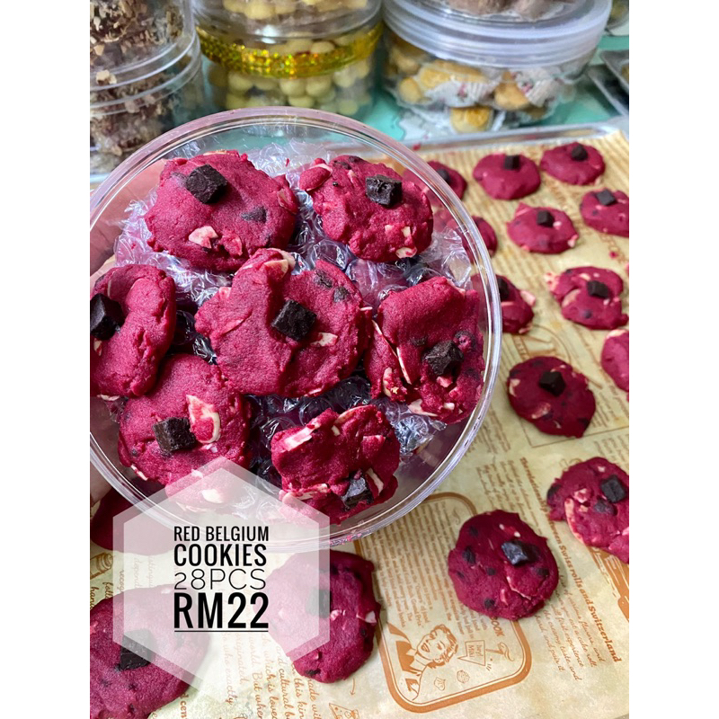 Red Belgium Cookies (Kuih Raya by UnnaLicious) | Shopee Malaysia