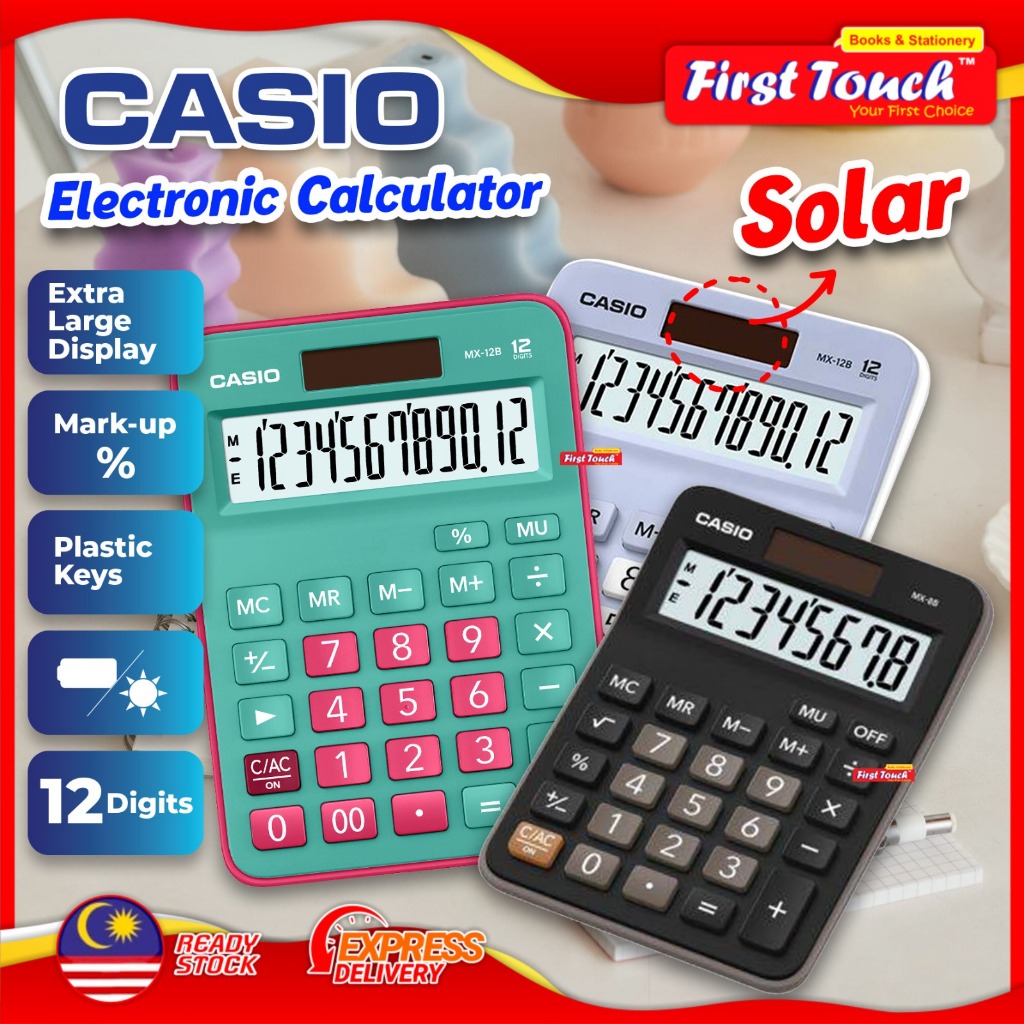 CASIO 12 Digits Calculator Check & Recheck Mini Desk 8 Digits ...