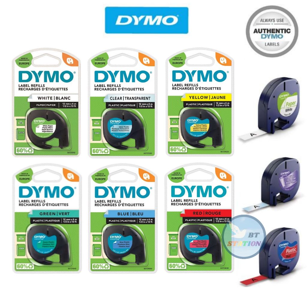 [Original] Dymo LetraTag Label Tape Refill 12mm x 4m | Shopee Malaysia