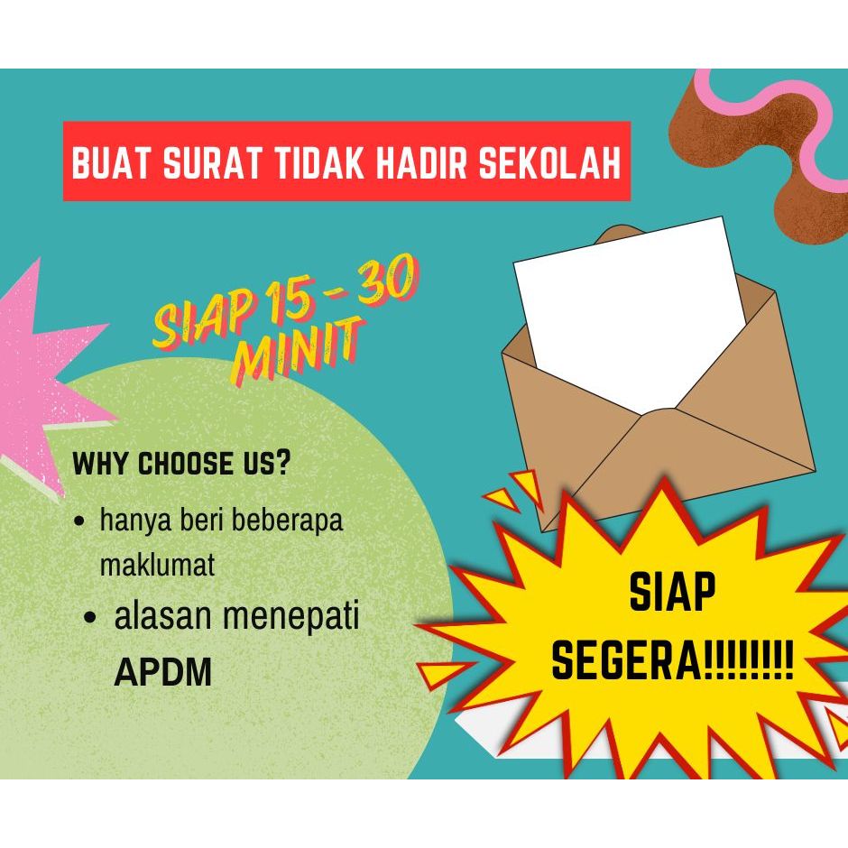 🔥 INSTANTLY LENGKAP SIAP🔥SERVIS BUAT SURAT TIDAK DAPAT HADIR SEKOLAH ...