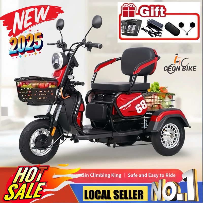 CEON BIKE 2025 NEW Skuter Elektrik Dewasa 3 Roda e scooter Electric ...