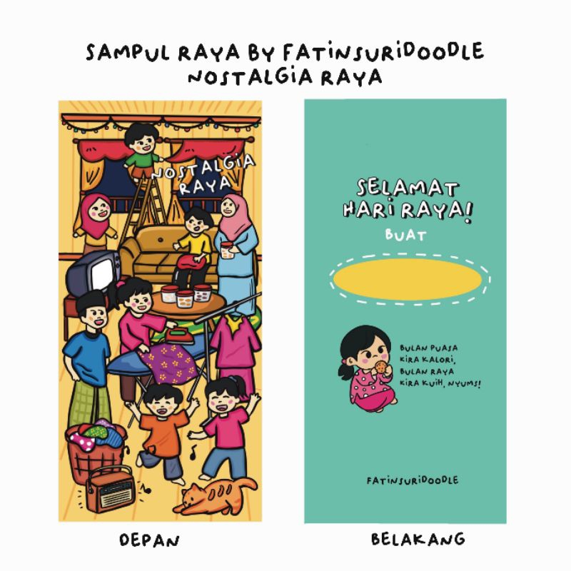Sampul Raya Doodle Comel Nostalgia Raya Aidilfitri Syawal2025 | Shopee ...