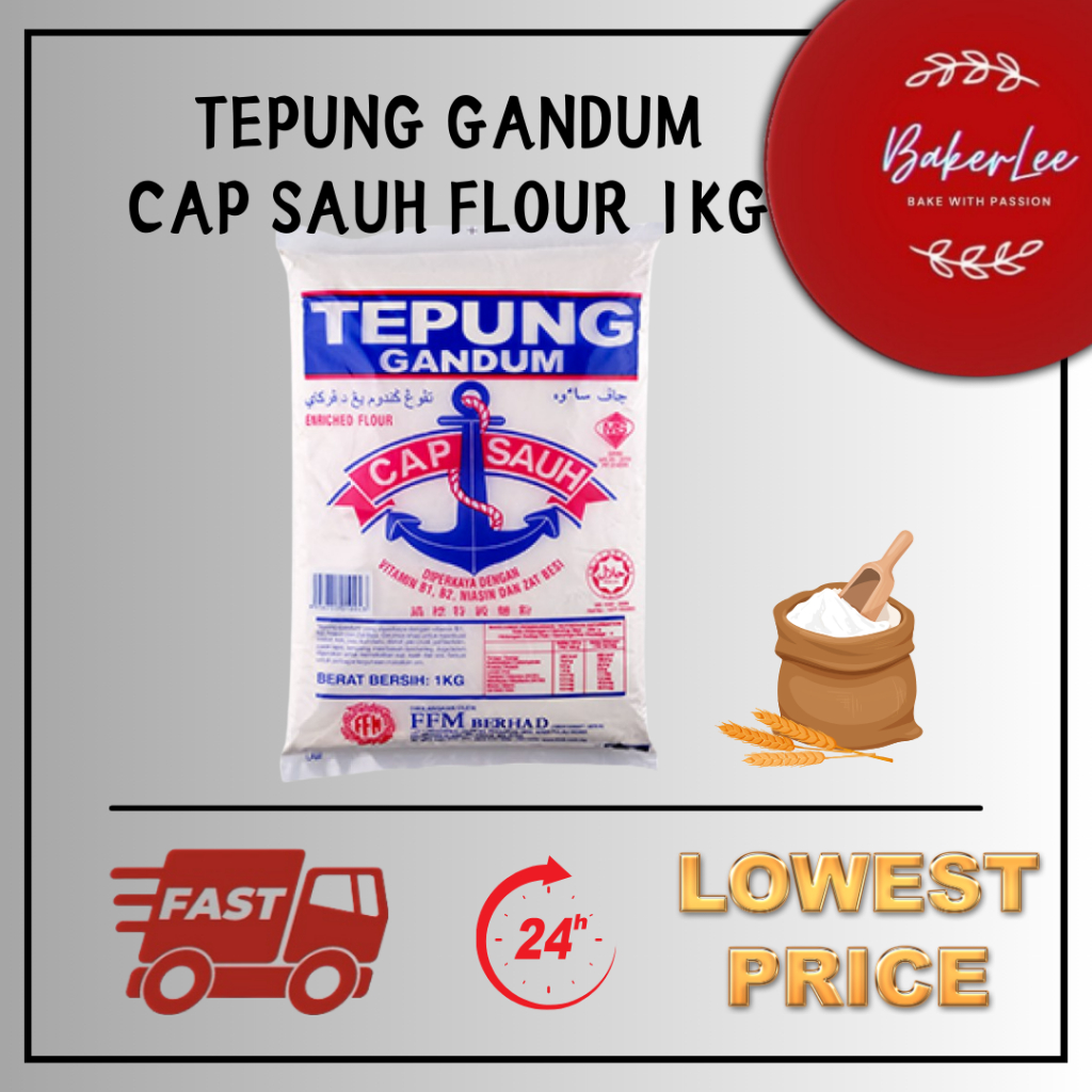 TEPUNG GANDUM CAP SAUH | ANCHOR WHEAT FLOUR | 锚标特级 面粉 1KG | Shopee Malaysia
